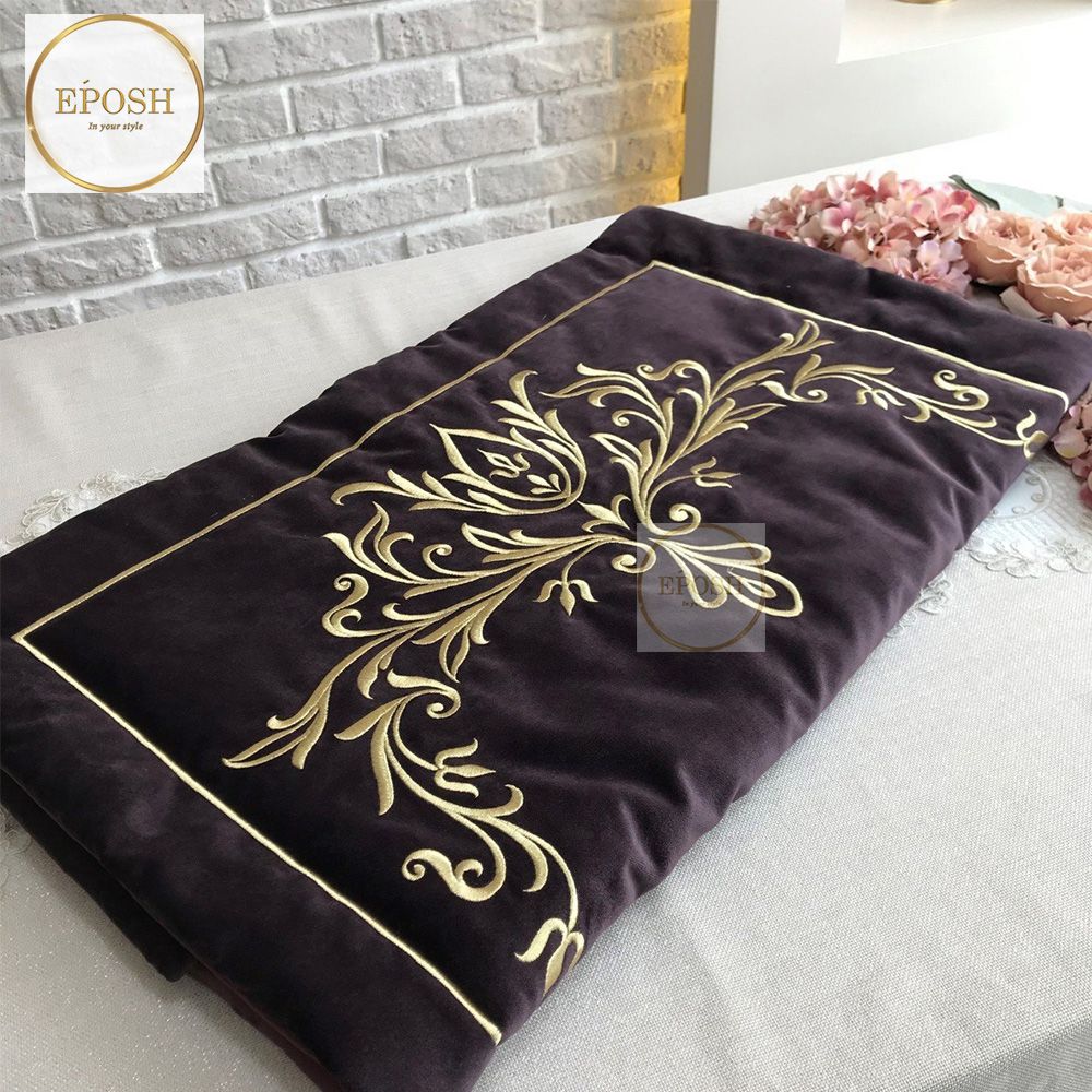 Velvet Embroidered Prayer Mat- Dark Brown – eposh.pk