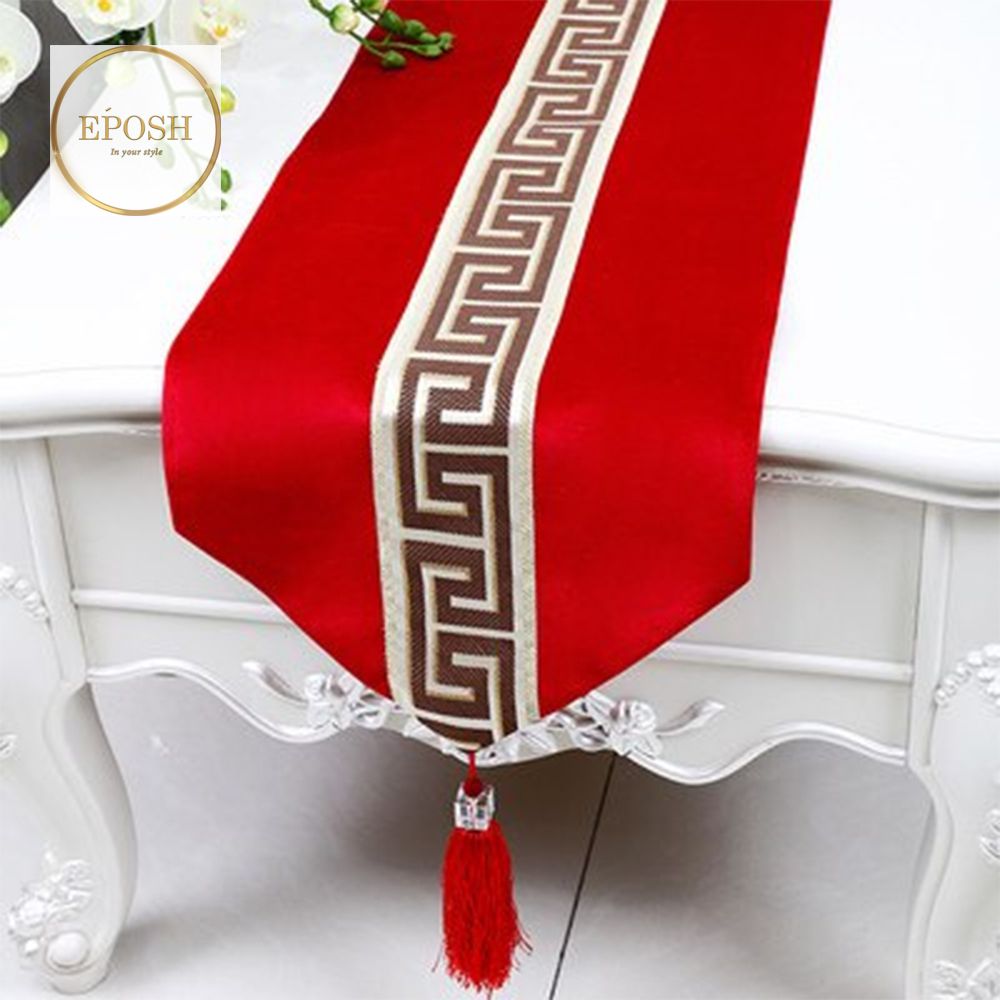 Splendid Velvet Table Runner Bright Red – eposh.pk