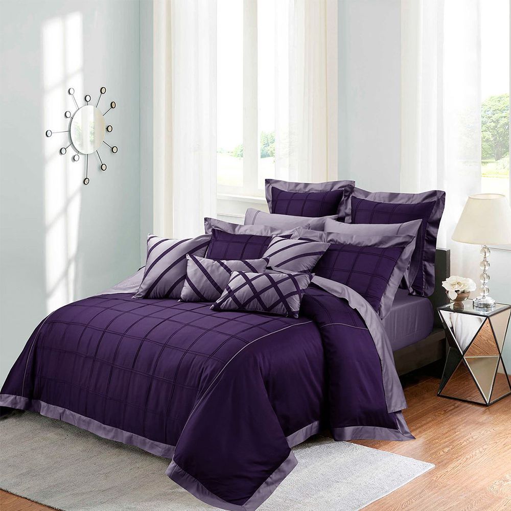 Purple Embellish Box Pleats Duvet Set – eposh.pk